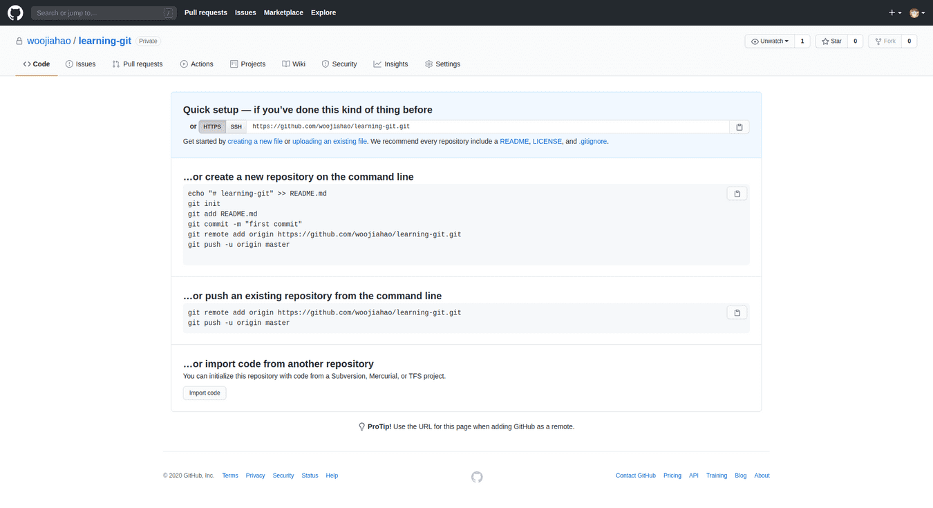 Note* You may be prompted for your GitHub credentials if you created a private repository.